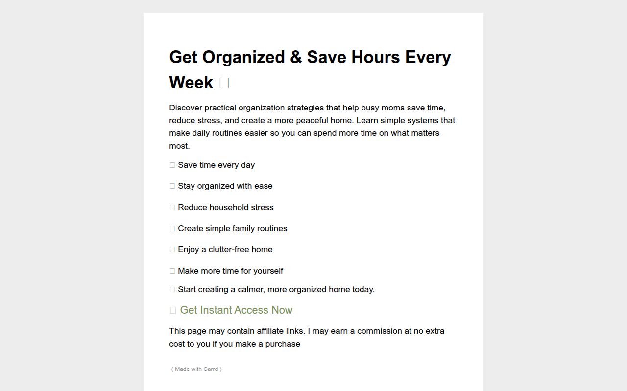 Get Organized & Save Hours Every Week